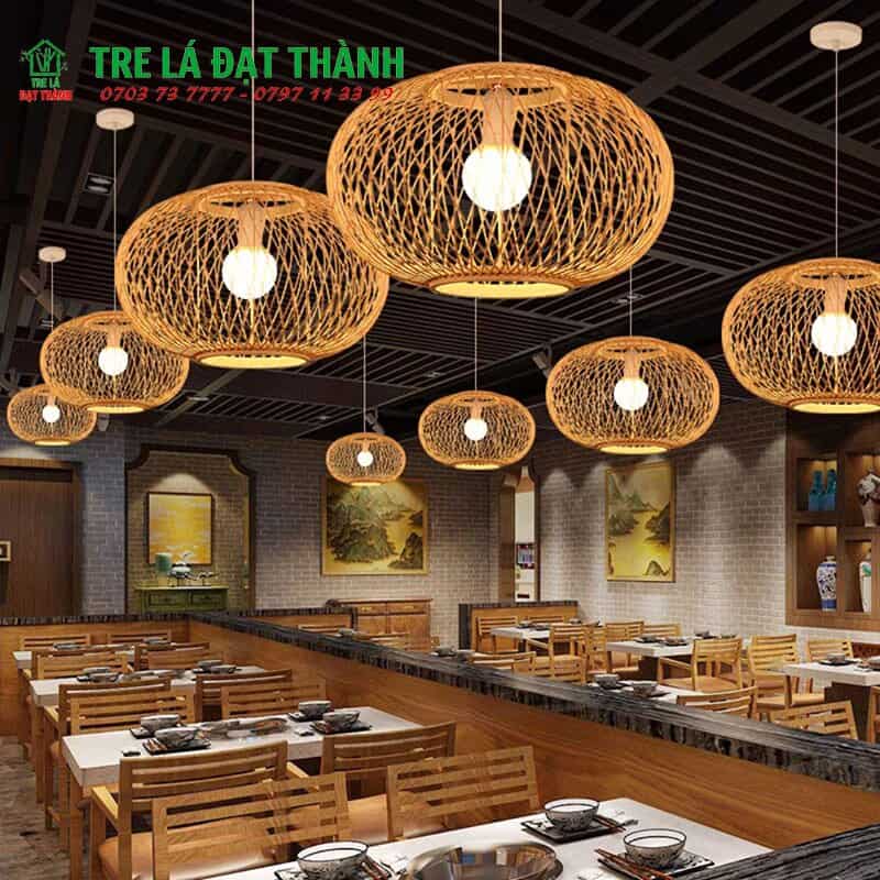 Lồng Đèn Cầu Chéo Bằng Mây Tre